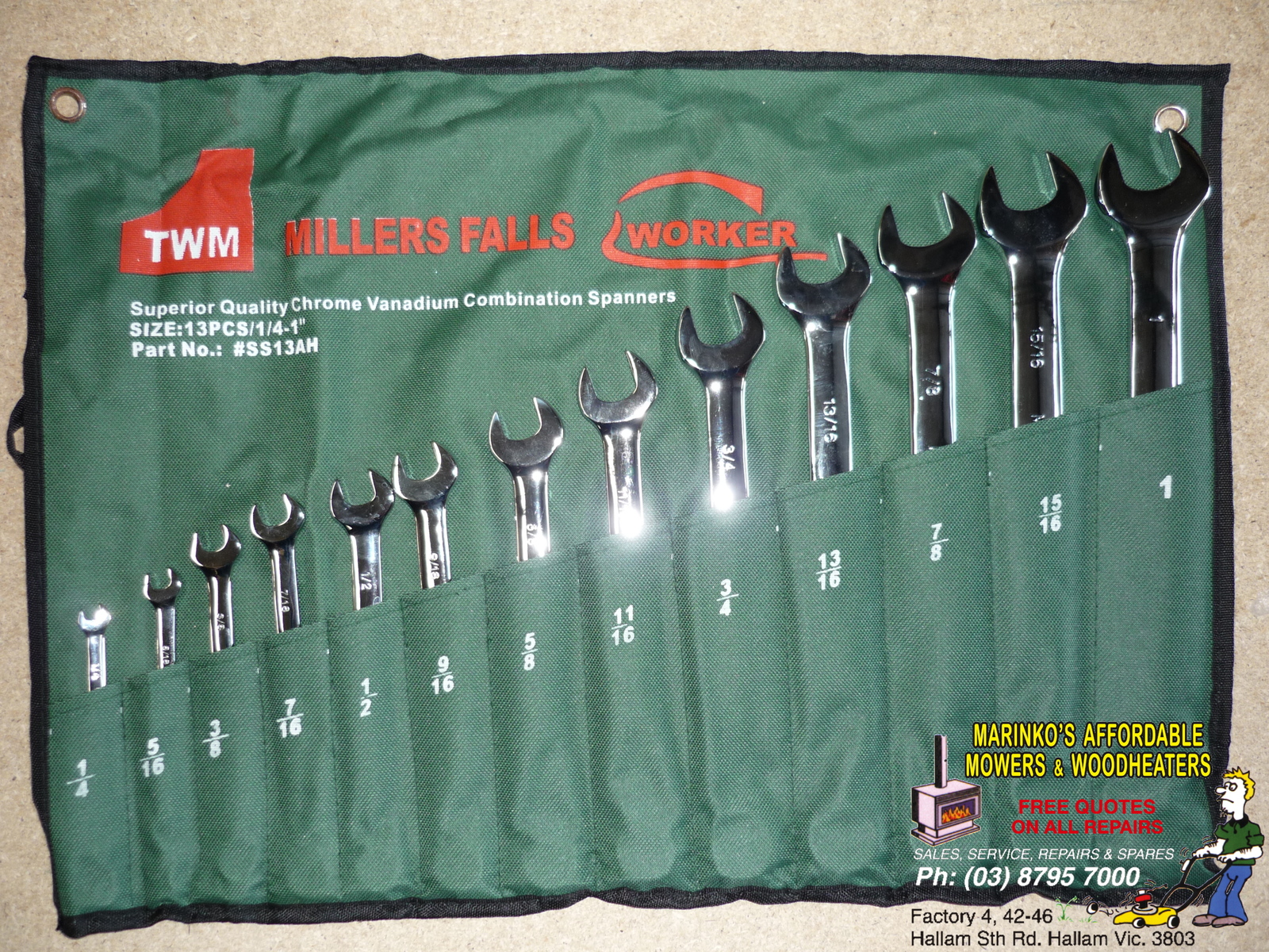 13 piece IMPERIAL RING OPEN SPANNER SET ¼ -1 13 piece IMPERIAL RING OPEN SPANNER SET ¼ -1